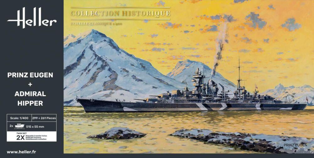 1/400 maquette SET PRINZ EUGEN + HIPPER- HELLER - HEL85083