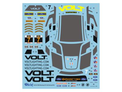 DECAL 1/24 FORD MUSTANG GT4 VOLT RACING 2018 - BLUE STUFF - BS24-017